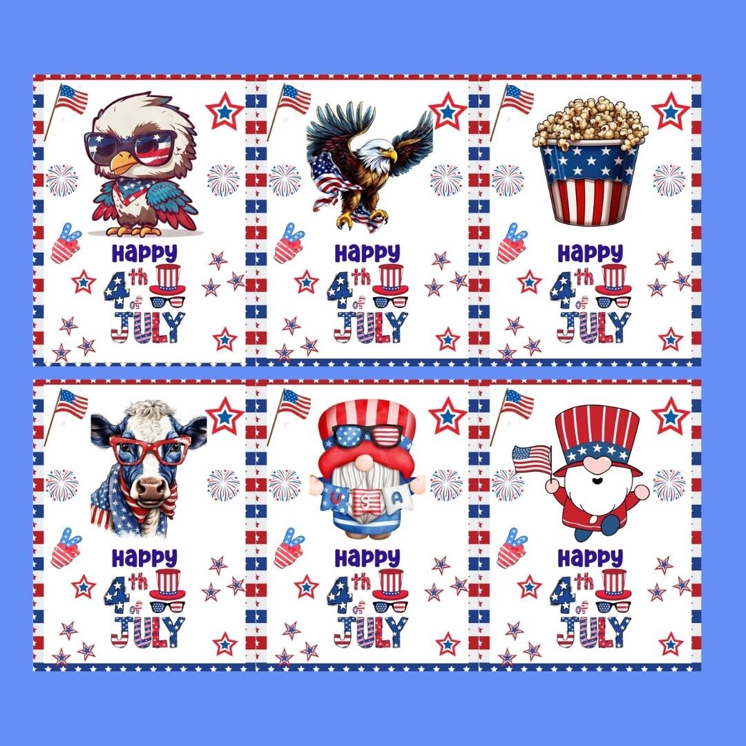 4th of July Classroom Cards, Journal Cards,patriotic Cards,digital ...