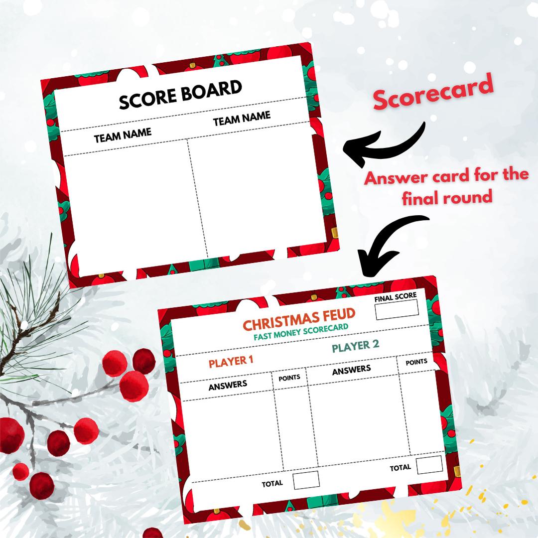 Christmas Party Feud,christmas Family Feud Game Cards, Printable-50 ...