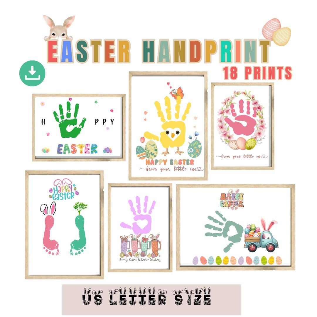18 Easter Handprint Art Footprint,diy Printable Craft Kids Children ...