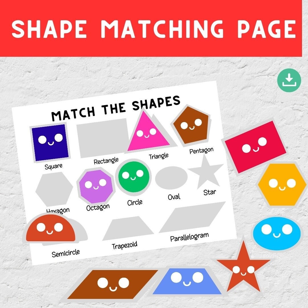 Shape Matching Activity,2d Shapes,spring Busy Book Activity, Games for ...