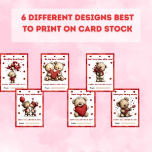 Teddy Bear Valentine Classroom Cards for Kids | Funnyteady Cards ...