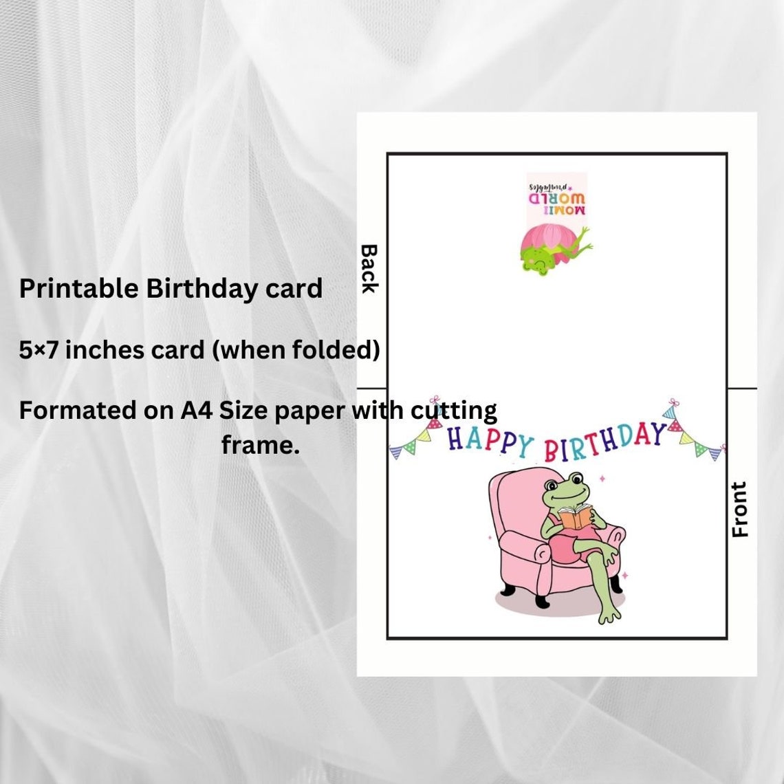 Frog Happy Birthday Card,happy Birthday Card for Kids,frog Aesthetic ...