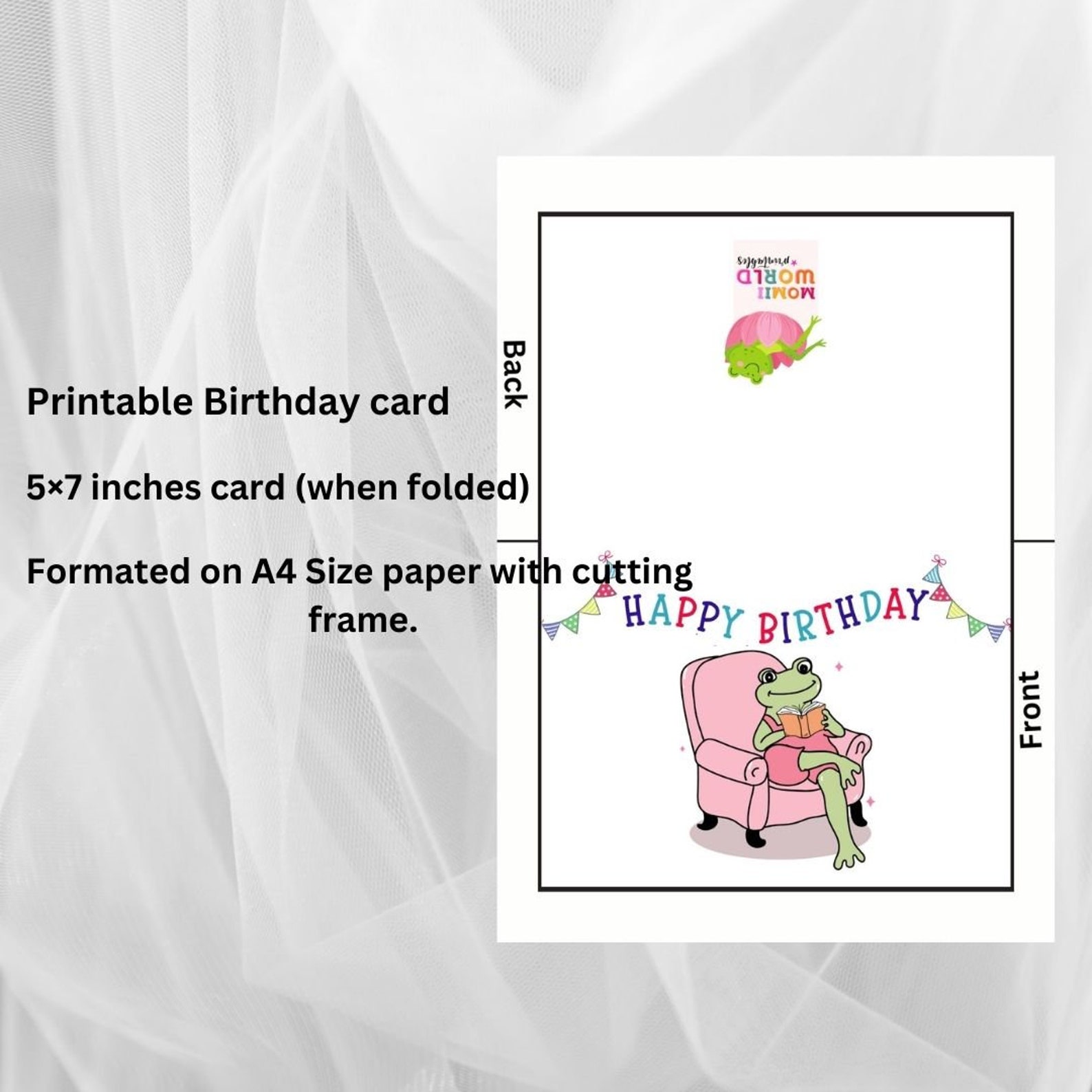 Frog Happy Birthday Card,happy Birthday Card for Kids,frog Aesthetic ...