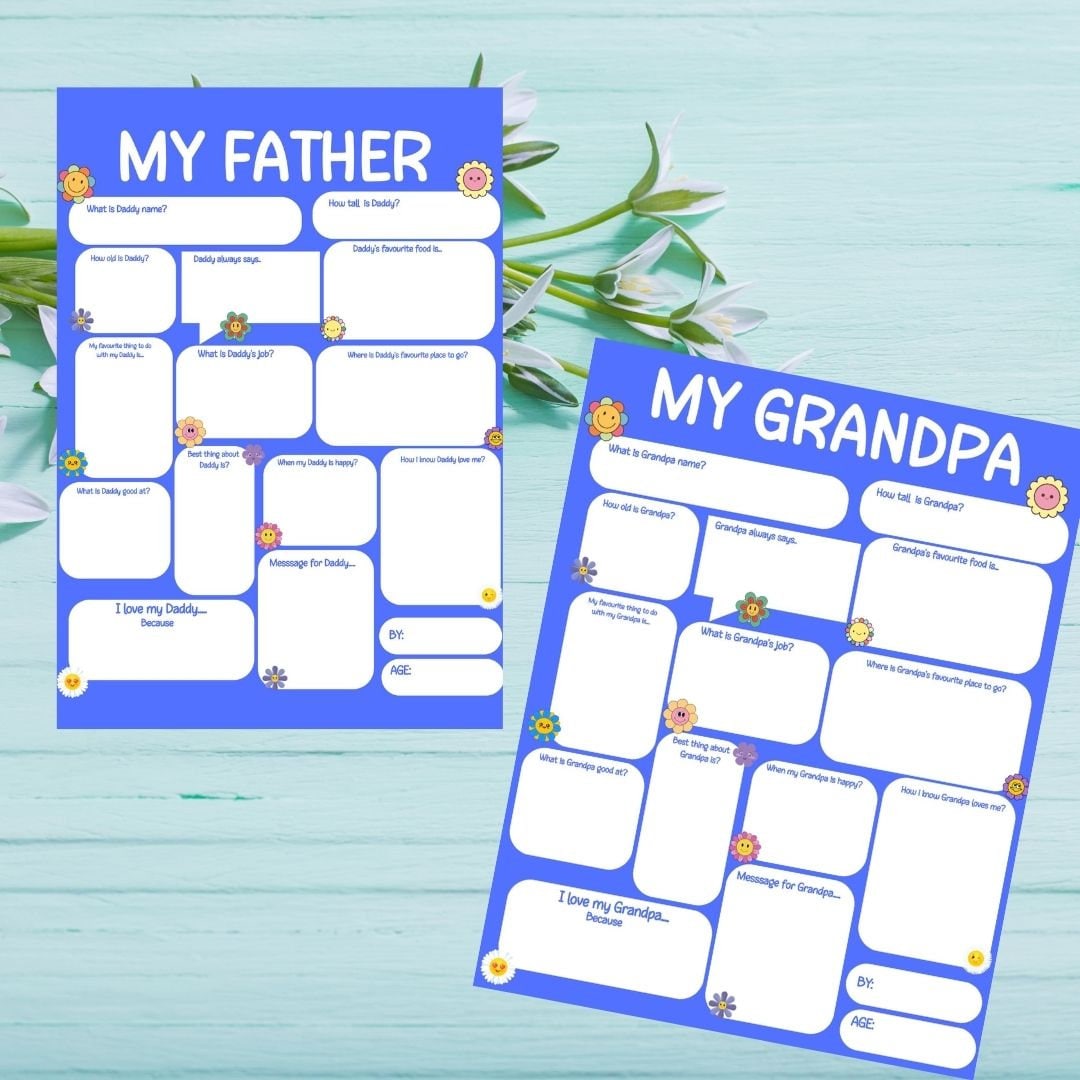 My Dad Printable Fill in Template,gift From Kids,fathers Day Gift,fill ...