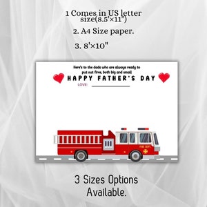 Firetruck Handprint Art: Father's Day Keepsake (PDF) - Etsy