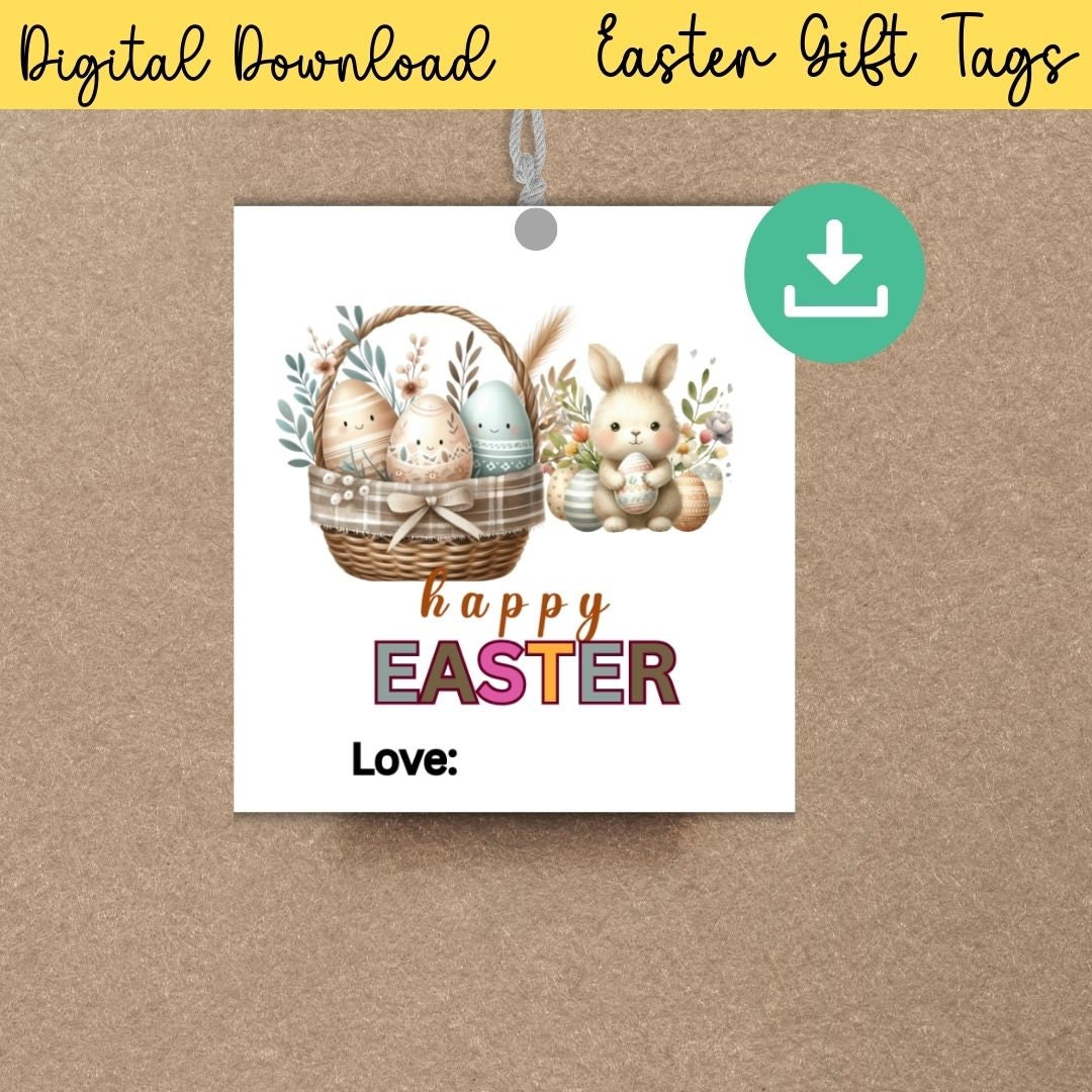 Printable Easter Bunny Tags for Kids,printable Tags,classroom Easter ...