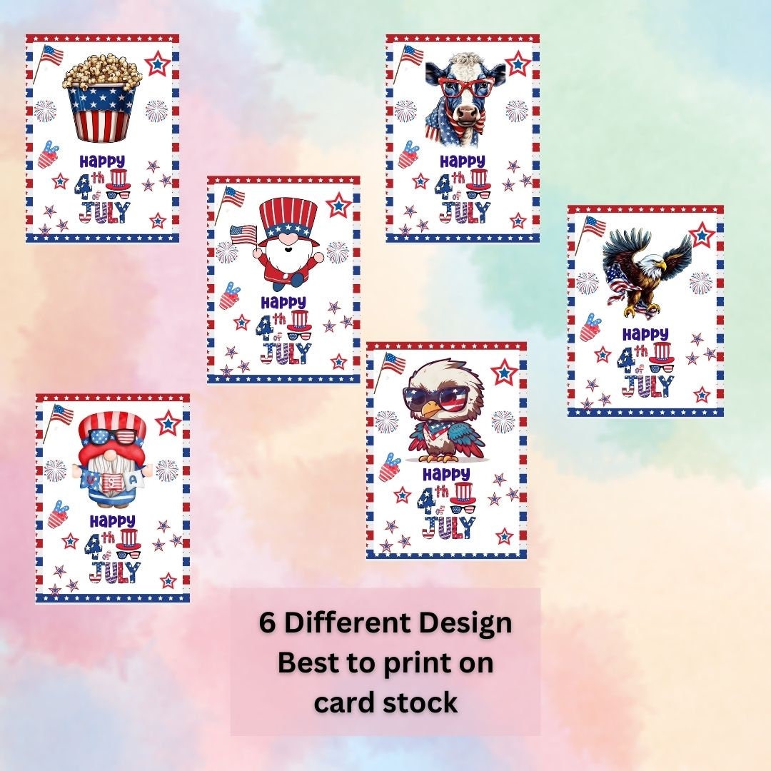 4th of July Classroom Cards, Journal Cards,patriotic Cards,digital ...