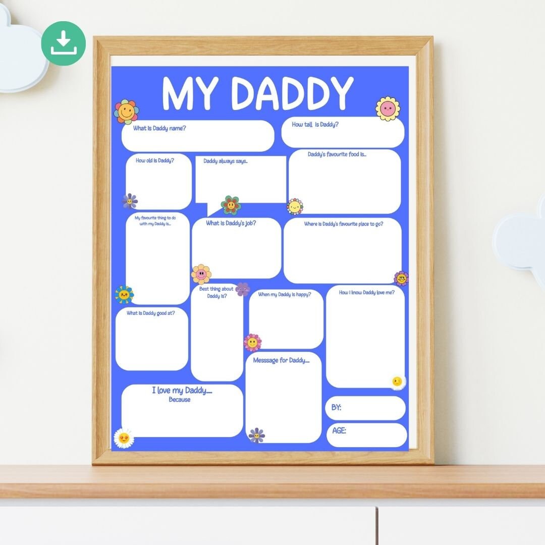 My Dad Printable Fill in Template,gift From Kids,fathers Day Gift,fill ...
