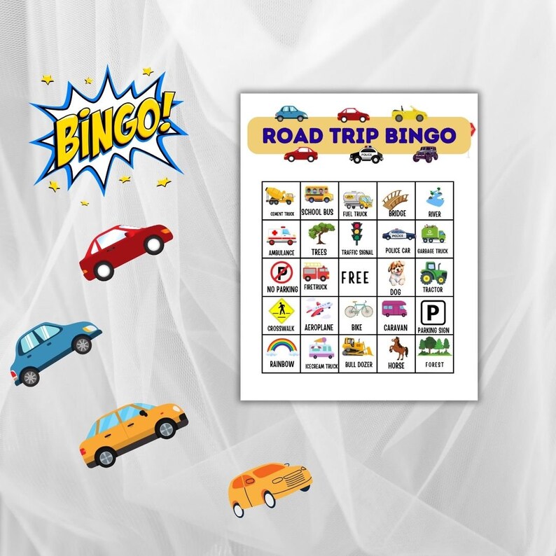 Road Trip Bingo Game: Family Adventure Printable (digital Download) - Etsy