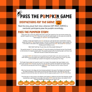 Pass the Pumpkin Game,halloween Printable Game,left,right,across Pass ...