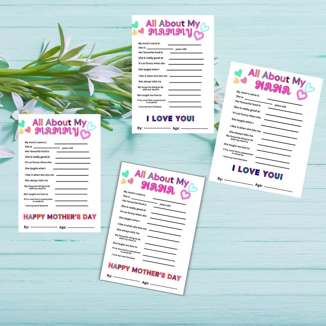 All About My Mom Printable: Mother's Day Fill-in Template (PDF) - Etsy