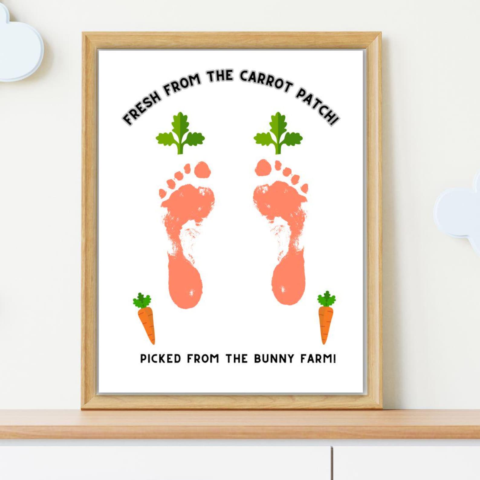 Printable Farm Sign Carrot Patch Easter Footprint Art,easter Cards for ...