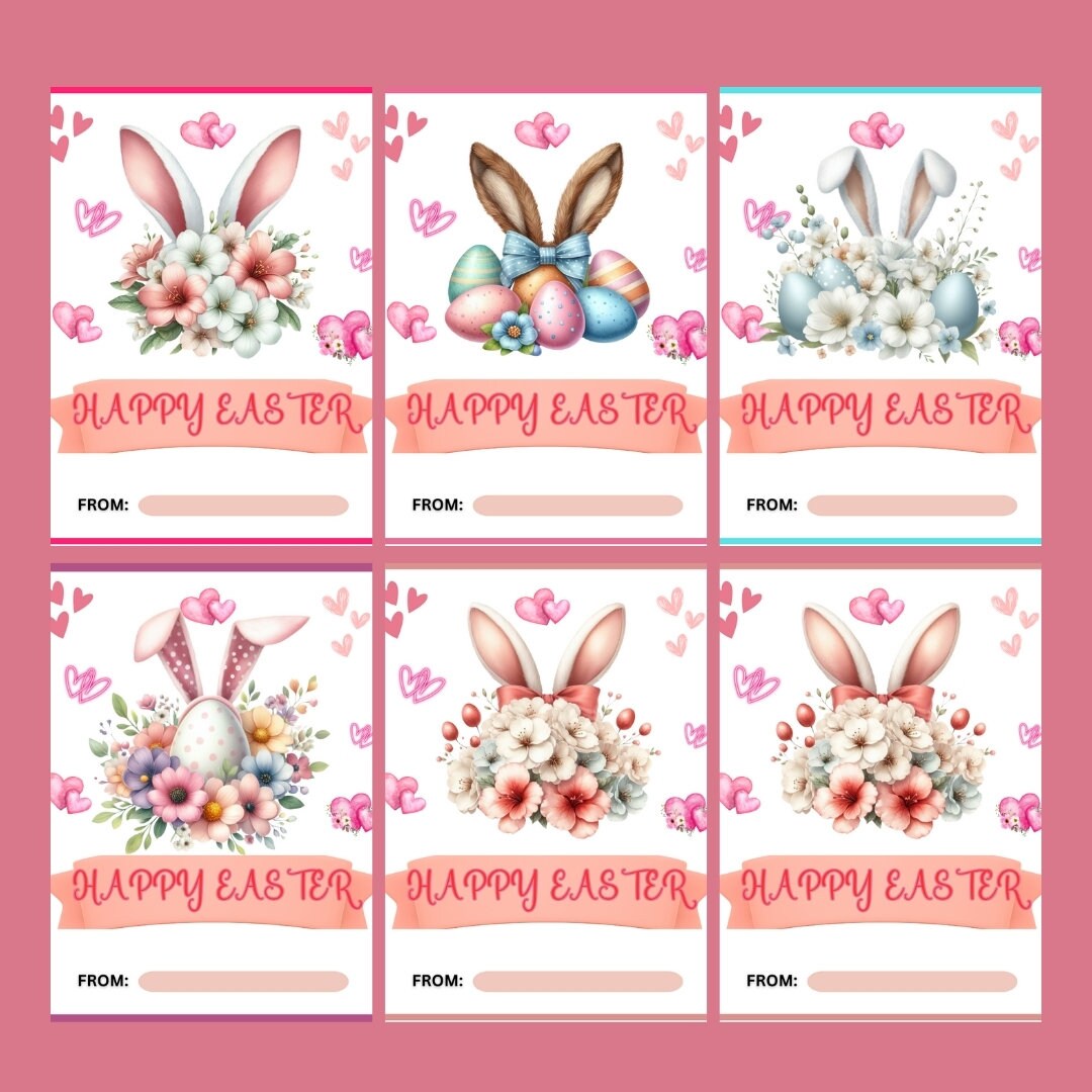 Printable Easter Card,classroom Easter Cards for Kids, Easter Gift ...