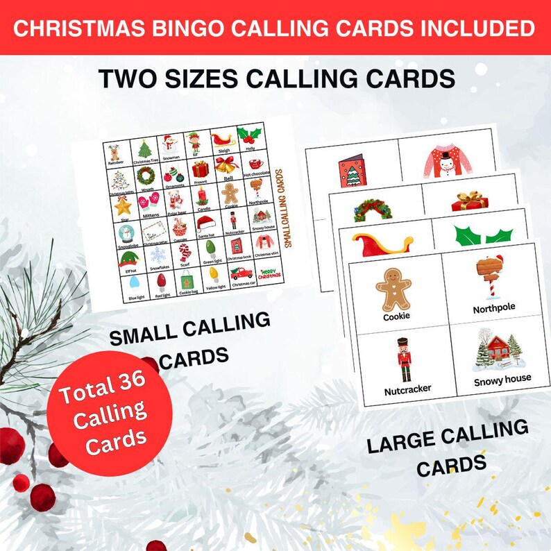 Christmas Bingo Game, 30 Unique Cards, Holiday Party Activity (digital ...