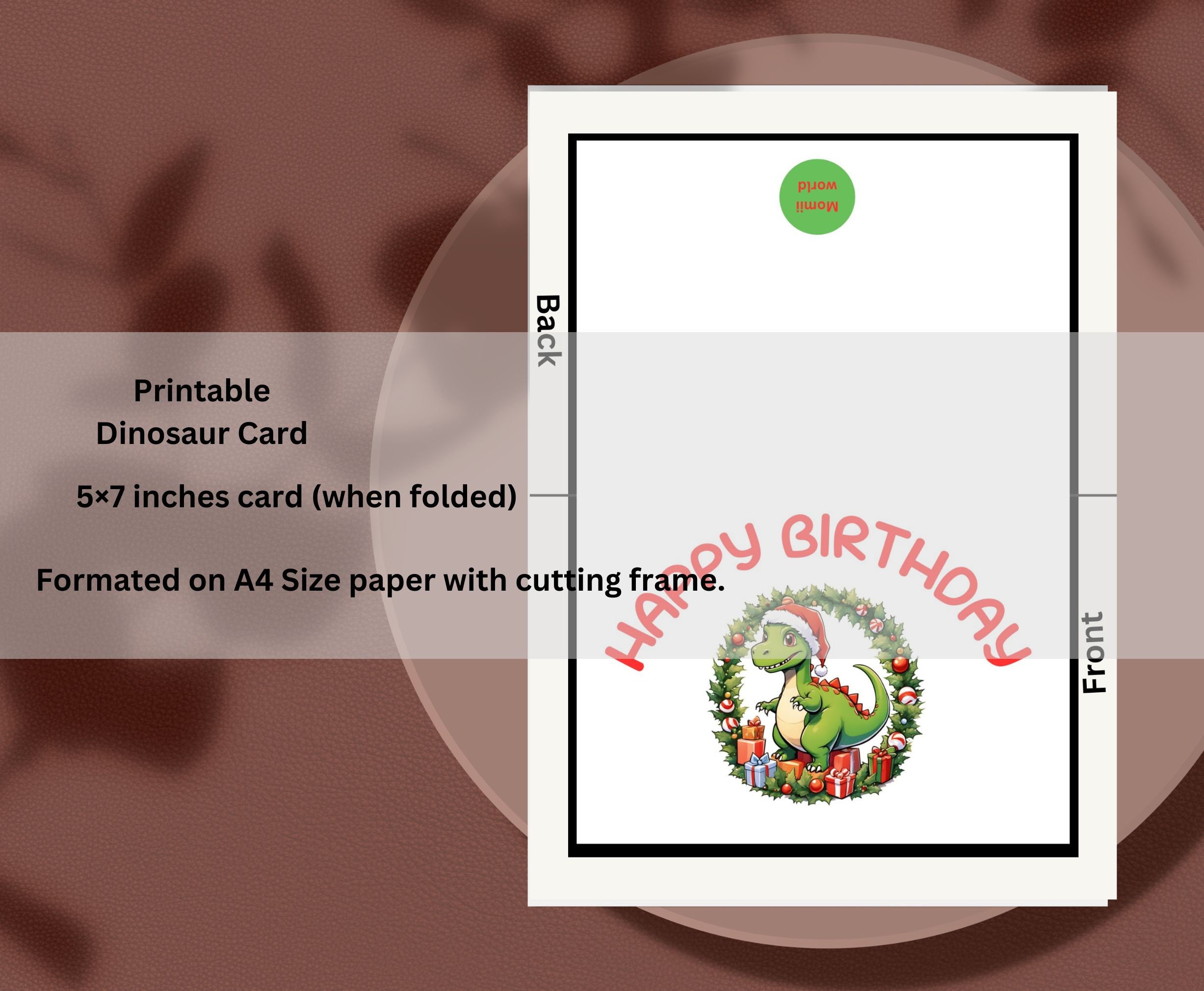 Printable Dinosaur Birthday Card for Kids,dino Card,,digital Download ...
