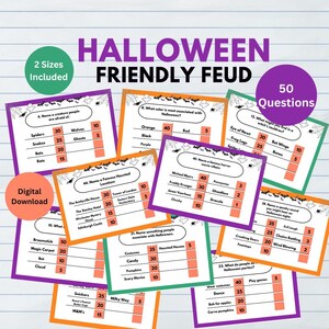 Halloween Feud Game, 50 Cards, Family Party (digital Download) - Etsy