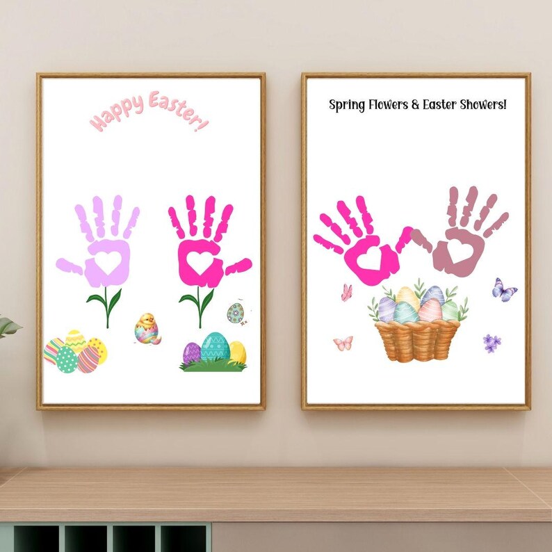 18 Easter Handprint Art Footprint,diy Printable Craft Kids Children ...