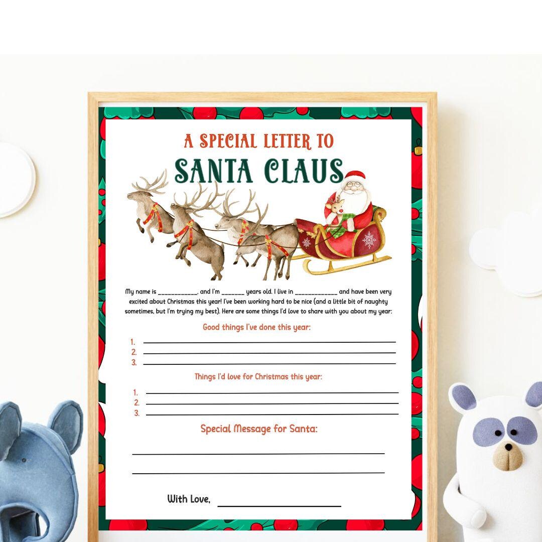 Special Letter to Santa,christmas Letter, Printable Christmas Santa ...