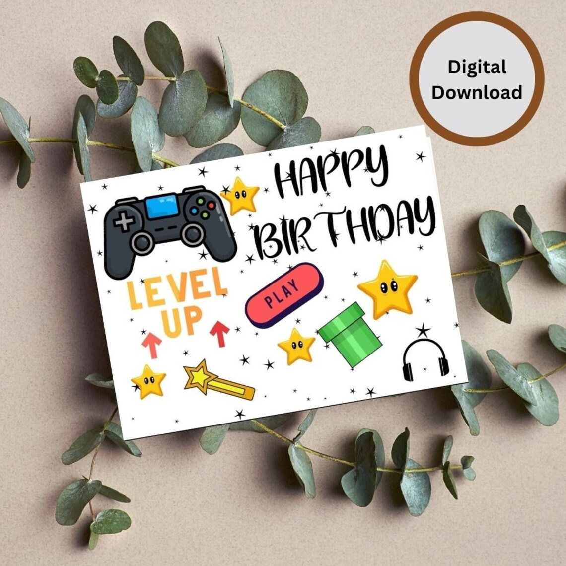 Video Game Birthday Card Printable, Birthday Card for Kids,printable ...