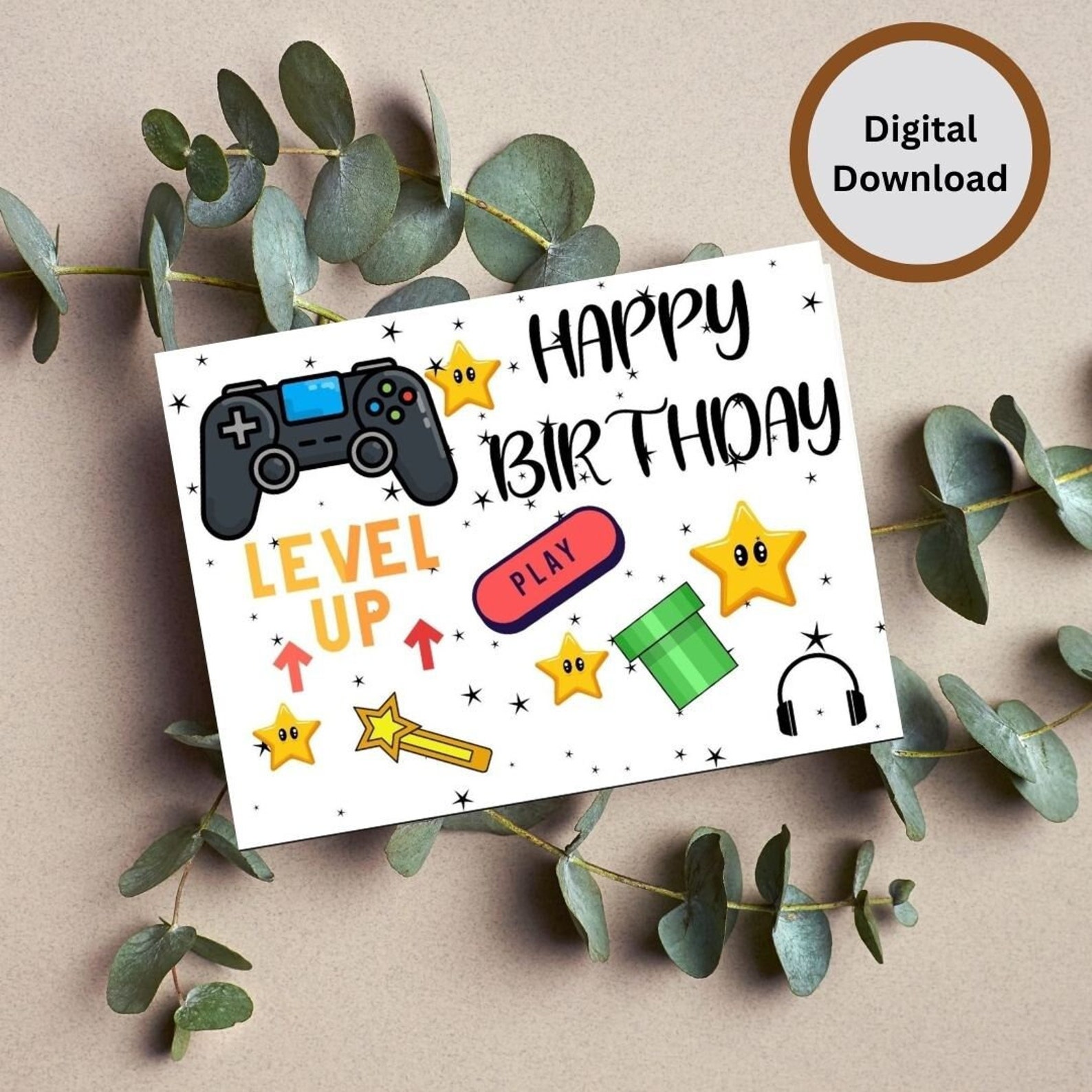 Video Game Birthday Card Printable, Birthday Card for Kids,printable ...