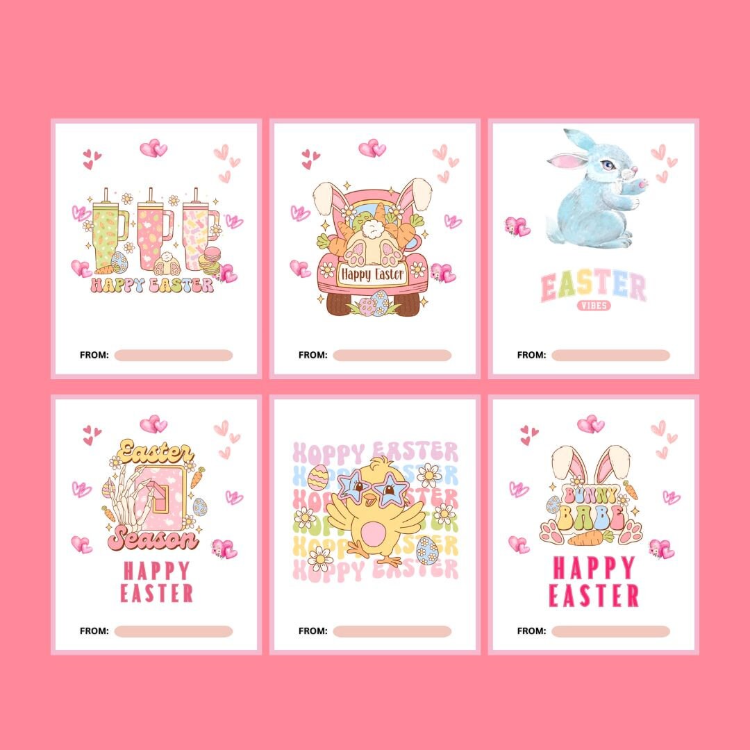 Printable Retro Easter Card,classroom Easter Cards for Kids, Easter ...