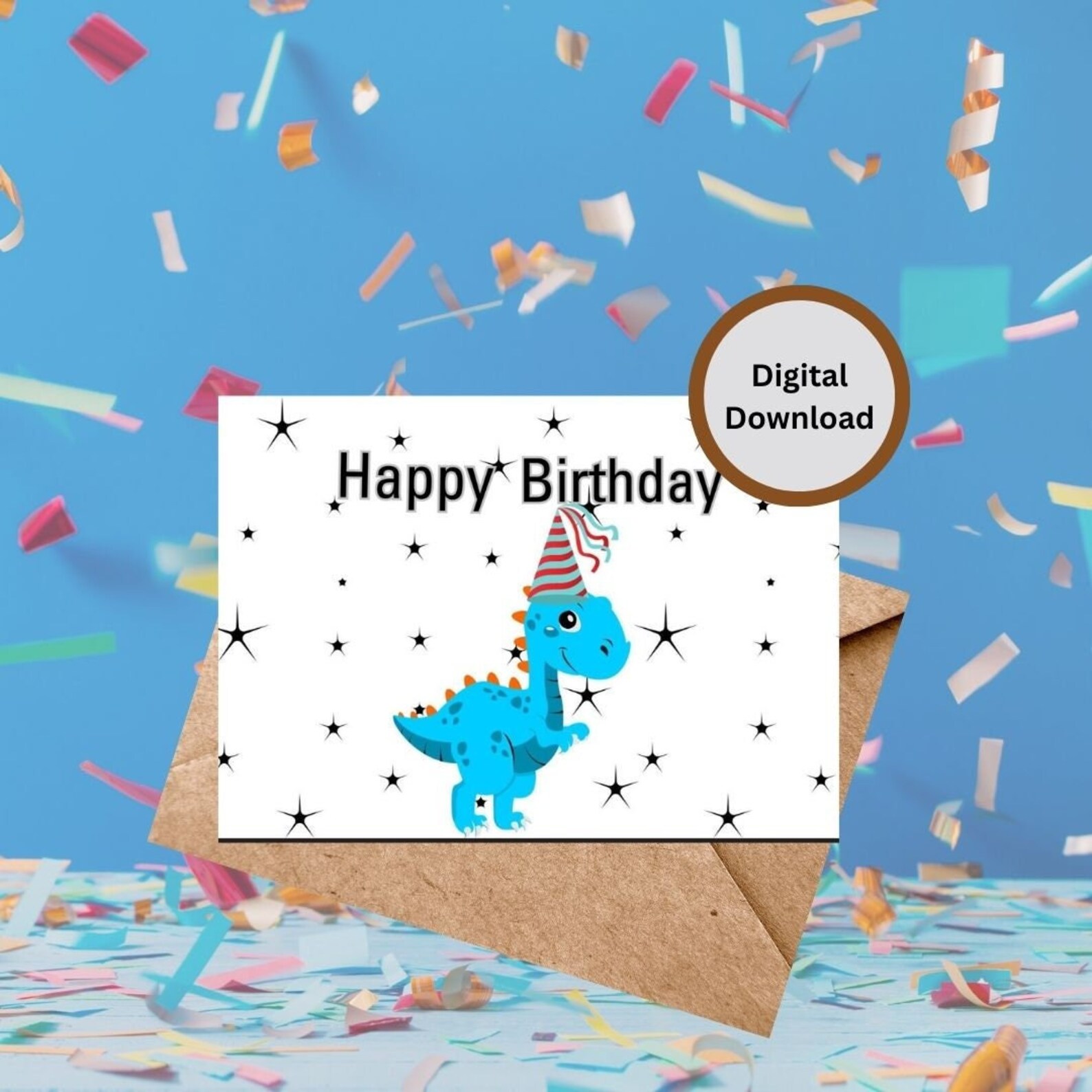 Printable Dinosaur Happy Birthday Card,happy Birthday Cards for Kids,digital Download,instant ...
