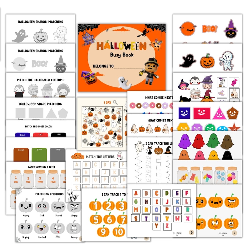 Halloween Busy Book for Toddlers,toddler Learning Binder,preschool ...