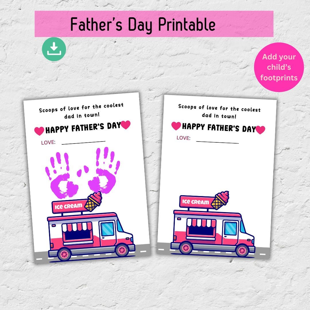 Icecream Truck Handprint Art Craft,fathers Day,baby Kid Toddler ...