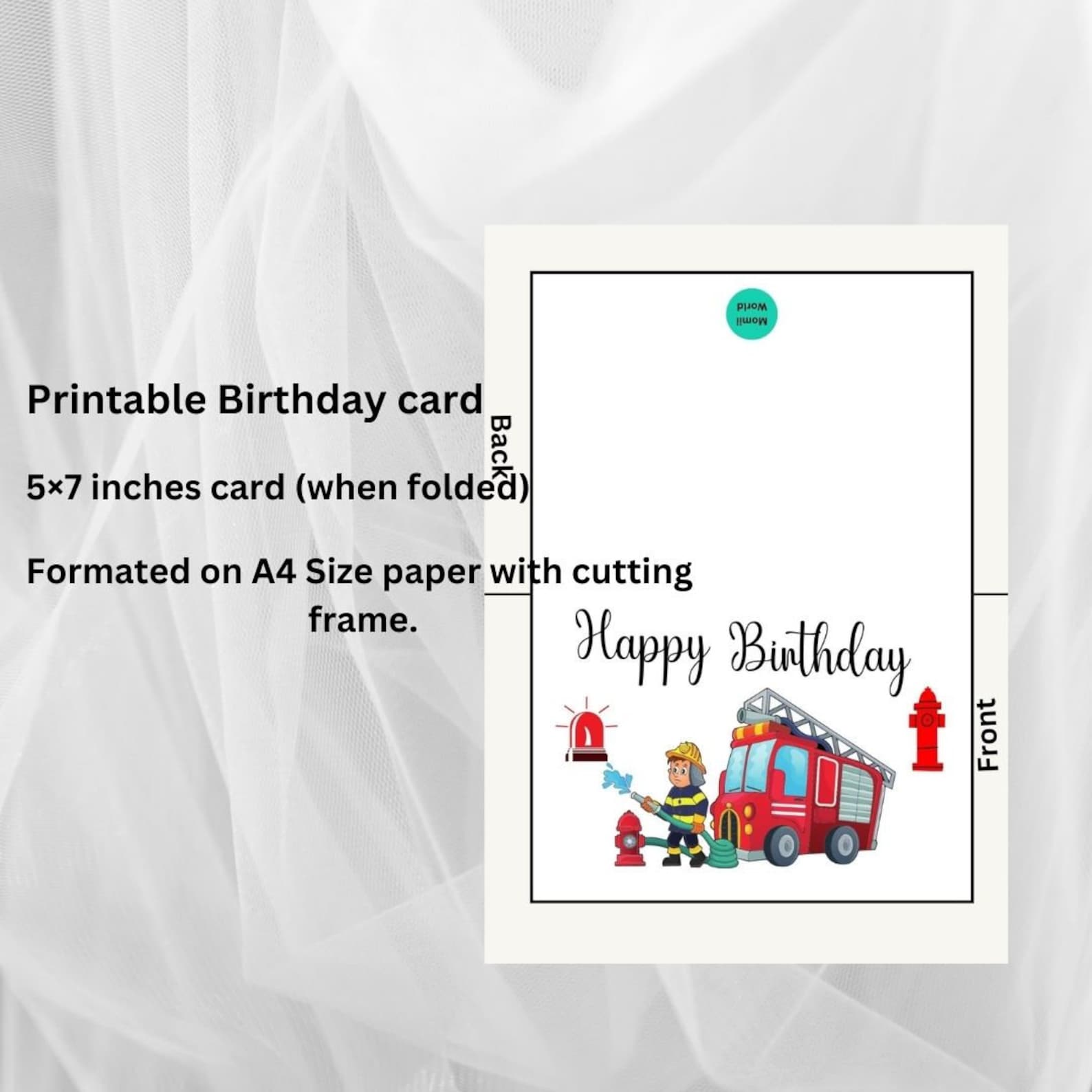 Firetruck Birthday Card for Kids (digital Download) - Etsy