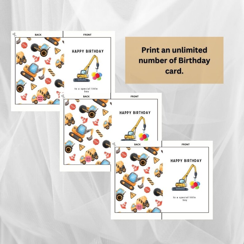 Printable Construction Truck Birthday Card for Kids,dumper Truck ...