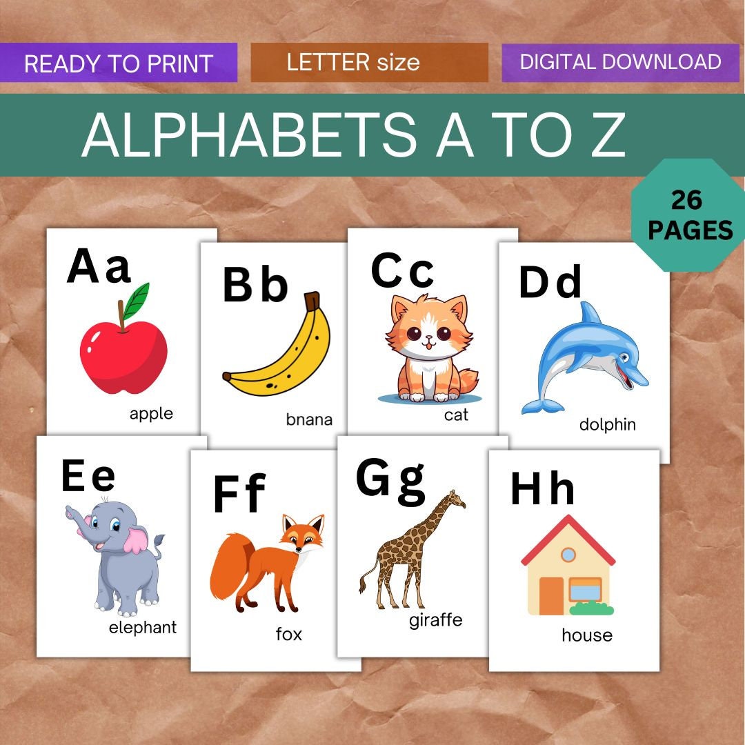Alphabet Posters A to Z: Classroom Homeschool Printables (digital ...