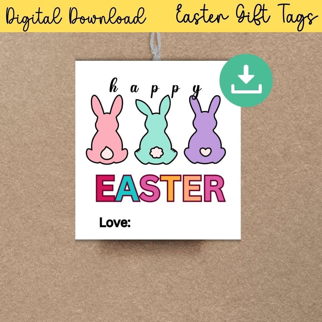 Printable Easter Bunny Tags for Kids,printable Tags,classroom Easter ...