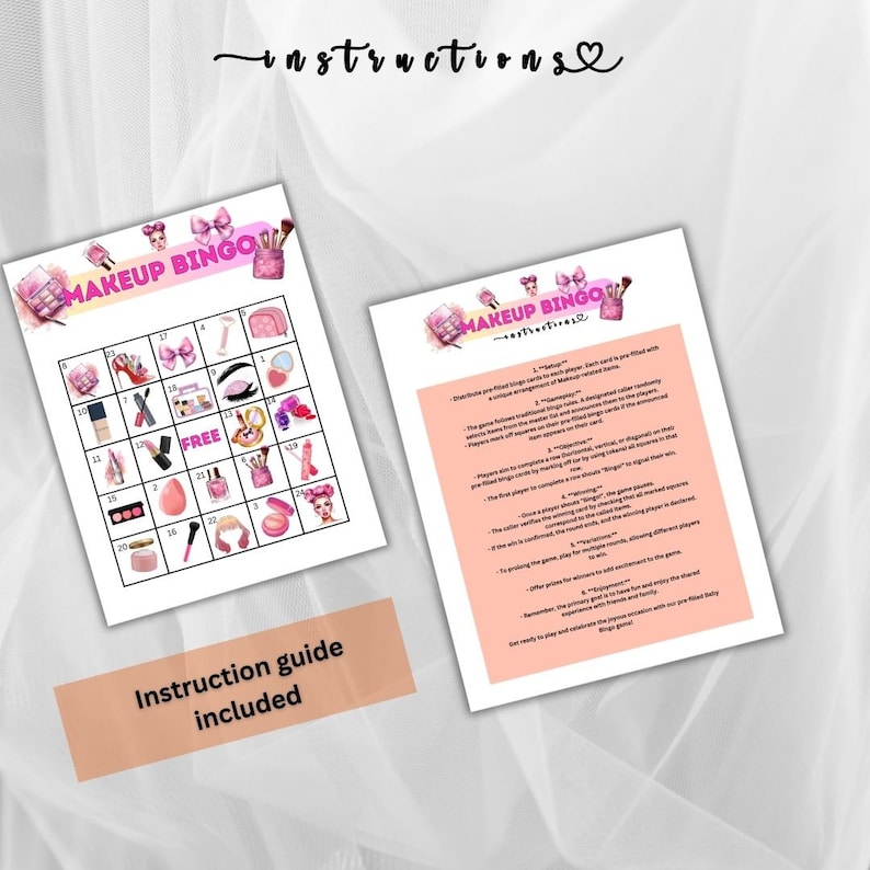 Makeup\dressup Party Bingo Game, Printable-30 Bingo Games, Games for ...