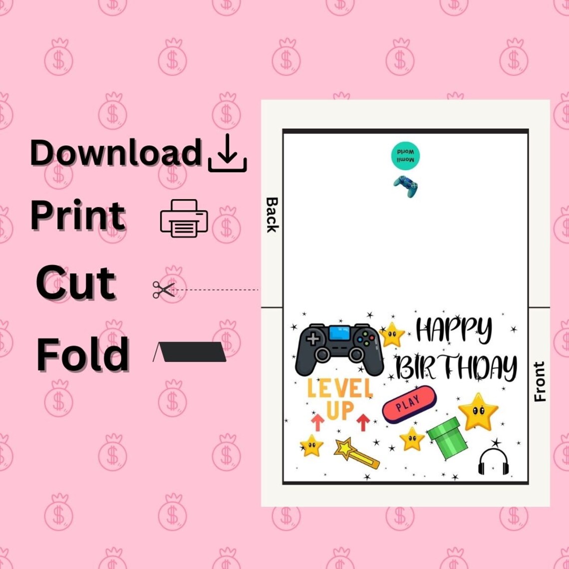Video Game Birthday Card Printable, Birthday Card for Kids,printable ...