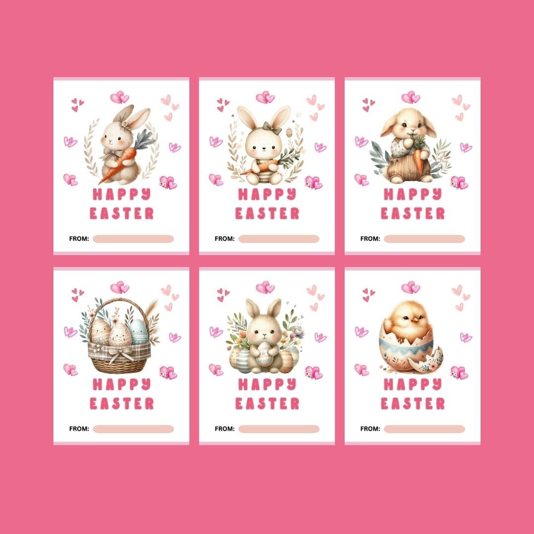 Printable Easter Card,classroom Easter Cards for Kids, Easter Gift ...