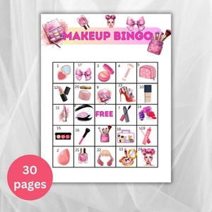 Makeup\dressup Party Bingo Game, Printable-30 Bingo Games, Games for Girls,glamorous Girls Party ...