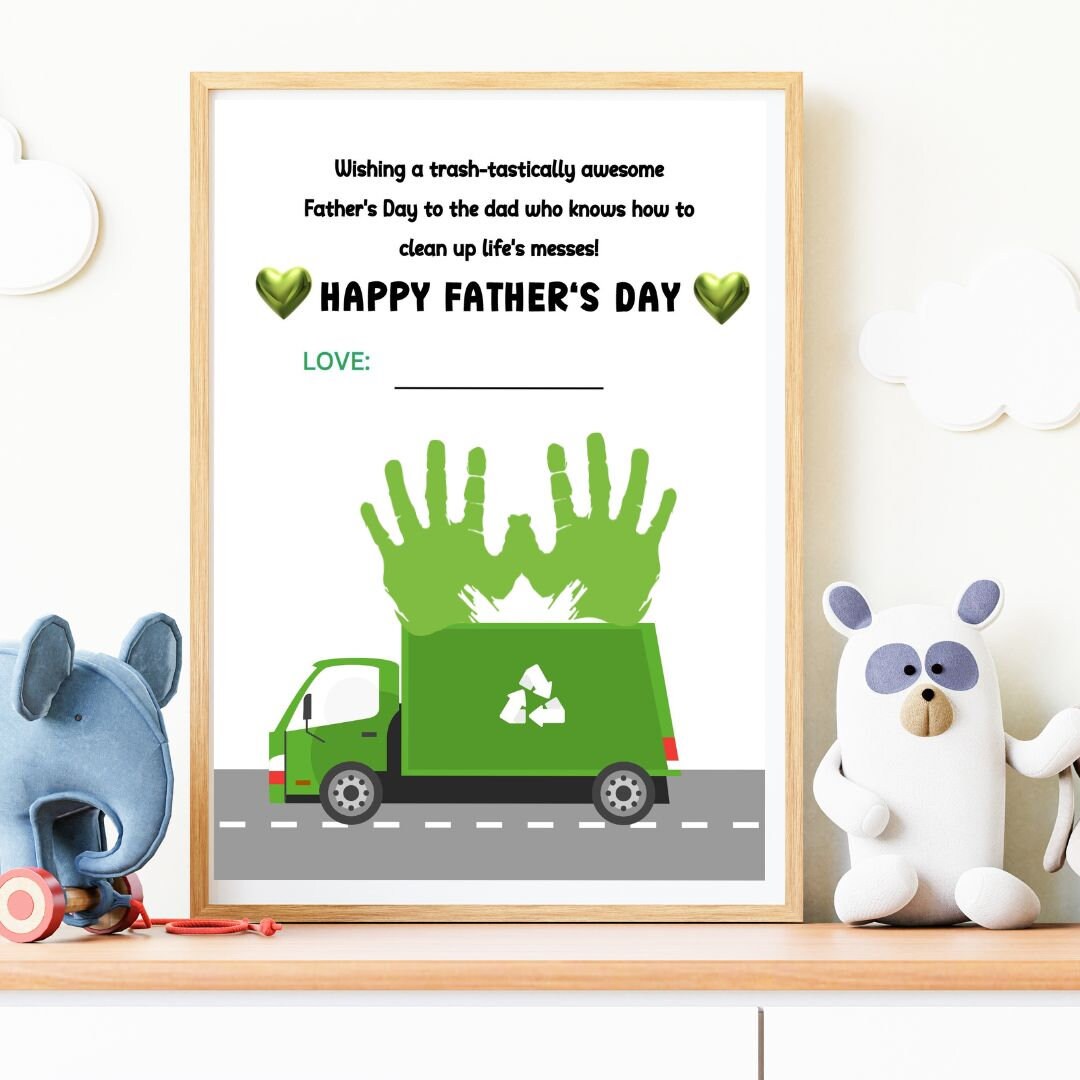 Garbage Truck Handprint Art Craft,fathers Day,baby Kid Toddler Keepsake ...