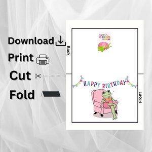 Frog Happy Birthday Card,happy Birthday Card for Kids,frog Aesthetic ...