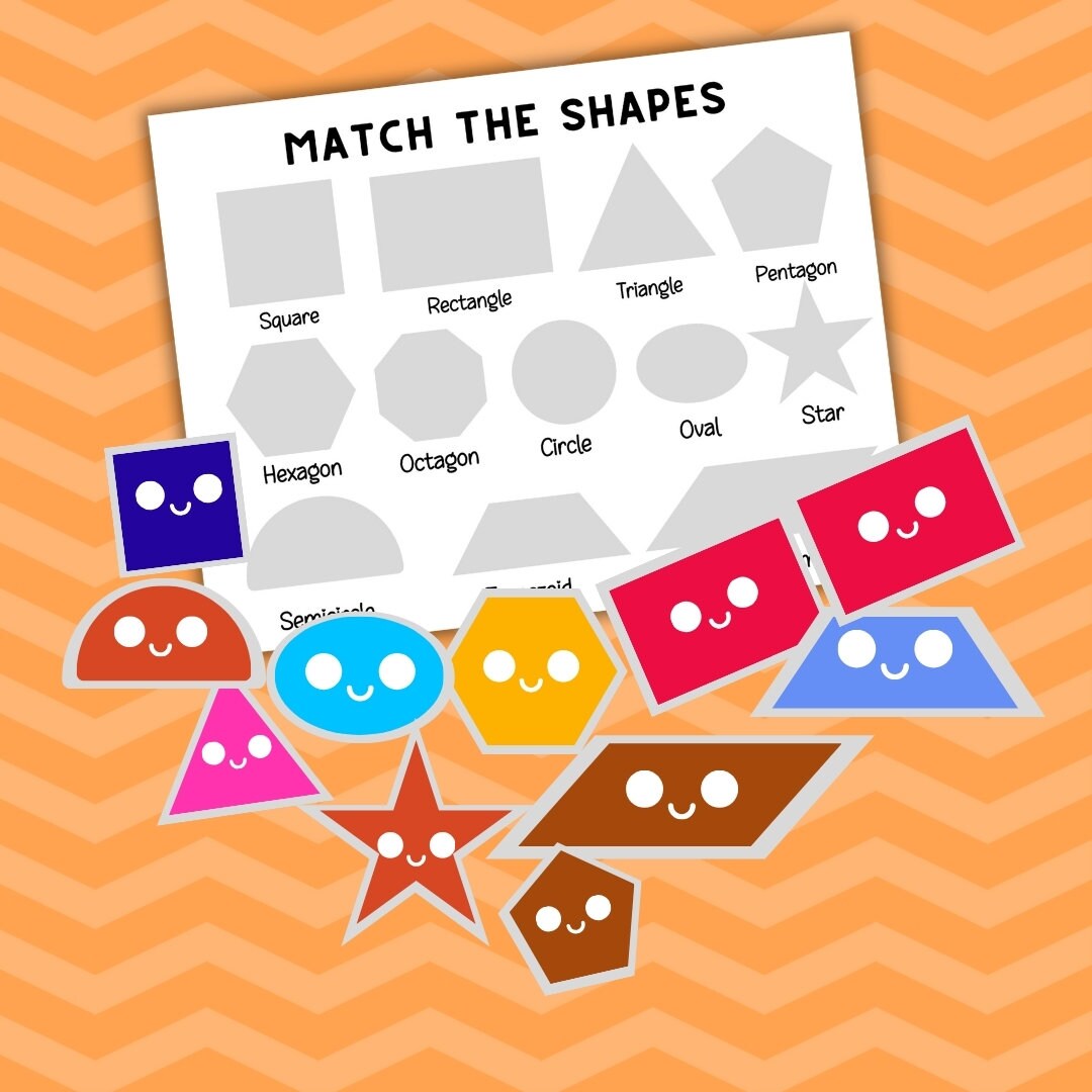 Shape Matching Activity,2d Shapes,spring Busy Book Activity, Games for ...
