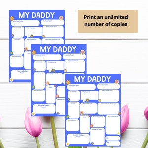 My Daddy Printable Fill in Template,gift From Kids,fathers Day Gift,all ...