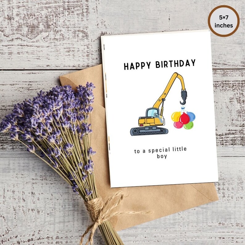 Construction Truck Birthday Card for Kids (digital Download) - Etsy