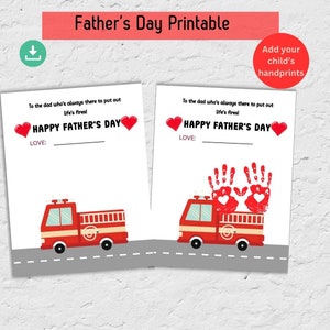 Firetruck Handprint Art Craft,daddy Poem,fathers Day,baby Kid Toddler ...