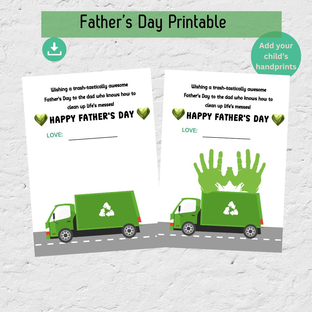 Garbage Truck Handprint Art Craft,fathers Day,baby Kid Toddler Keepsake ...