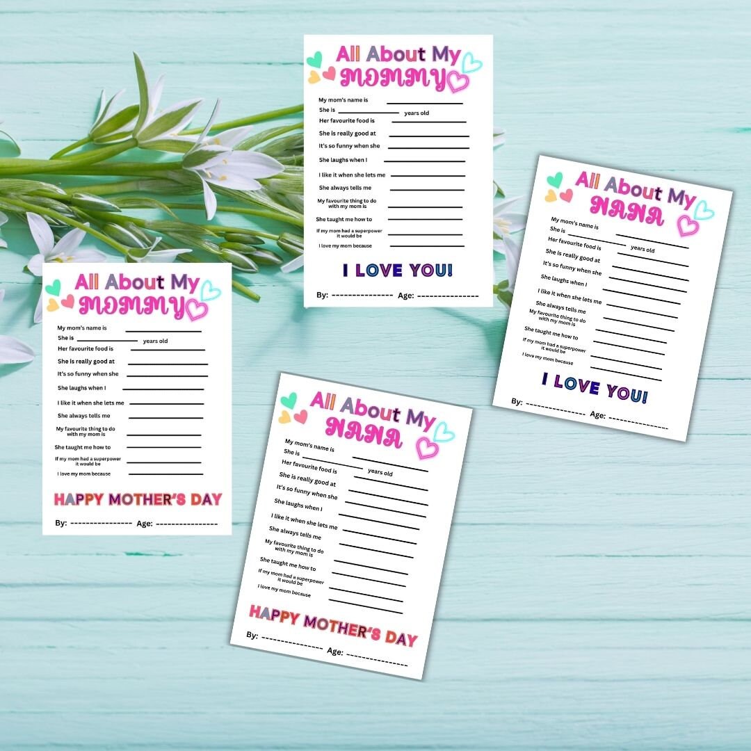 All About My Mom Printable: Mother's Day Fill-in Template (PDF) - Etsy