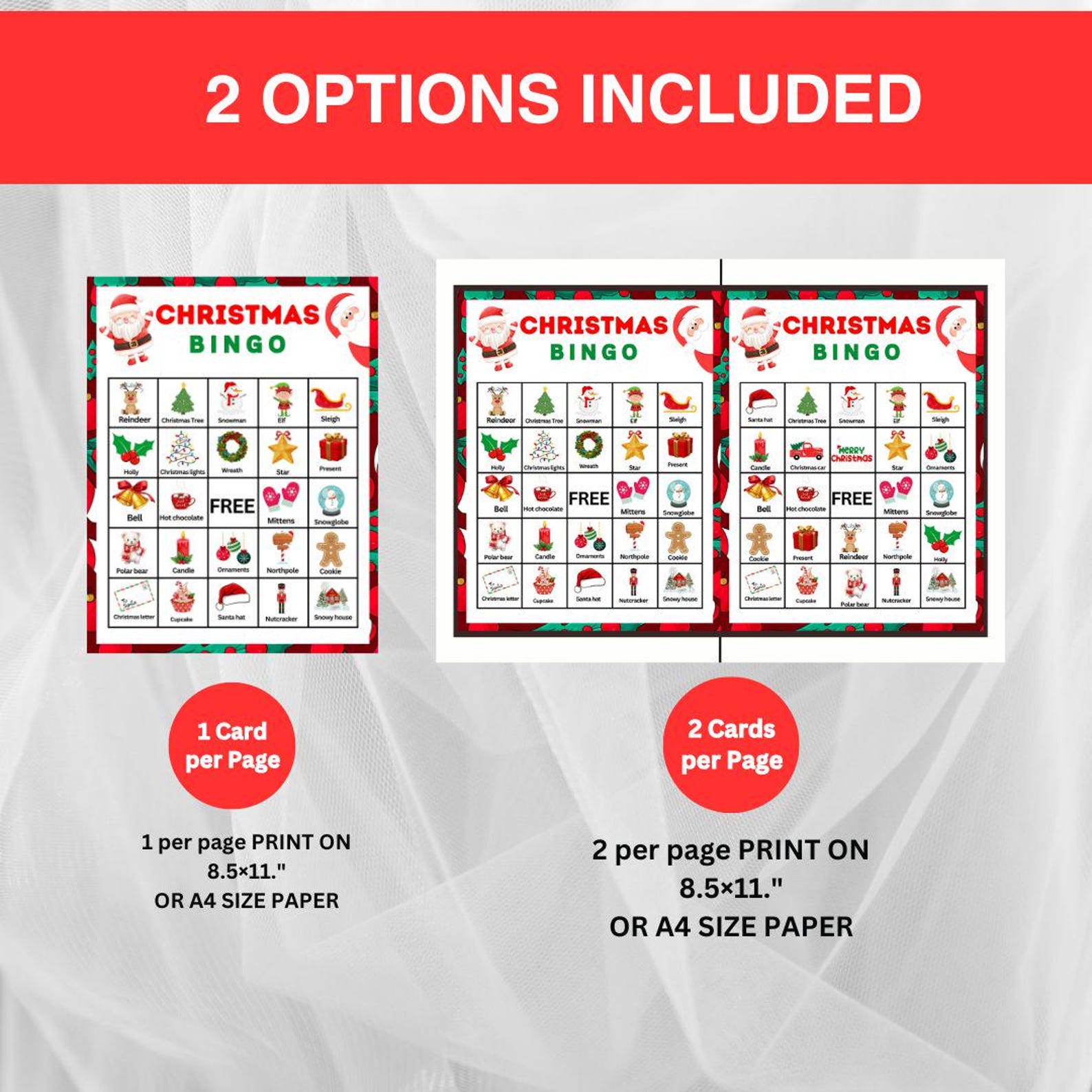 Christmas Bingo Game, 30 Unique Cards, Holiday Party Activity (digital ...