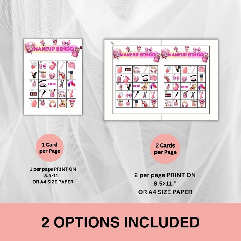 Makeup\dressup Party Bingo Game, Printable-30 Bingo Games, Games for ...