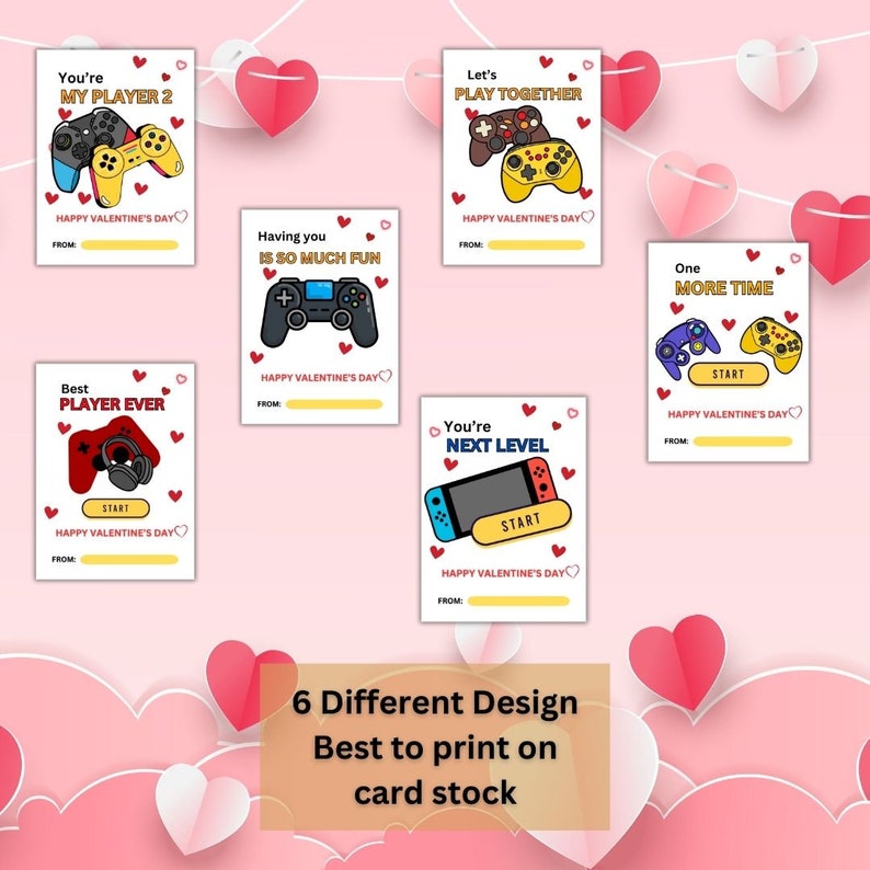 Printable Gamer Valentine's Day Card,classroom Valentine Card for Kids ...
