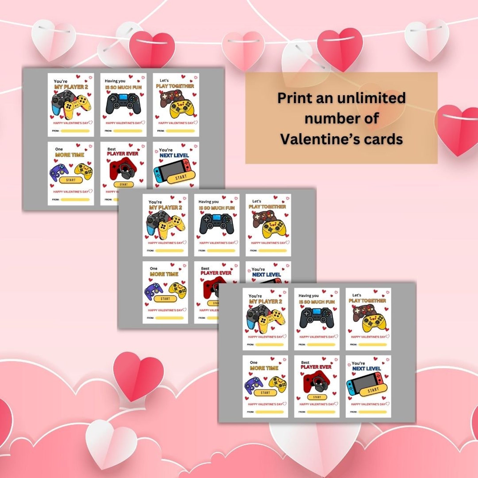 Printable Gamer Valentine's Day Card,classroom Valentine Card for Kids ...