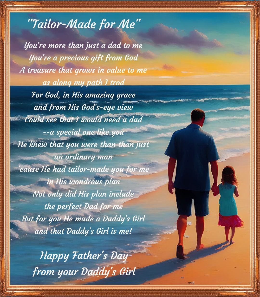Father's Day Poem From Daddy's Girl | Perfect Gift for Her Beloved ...
