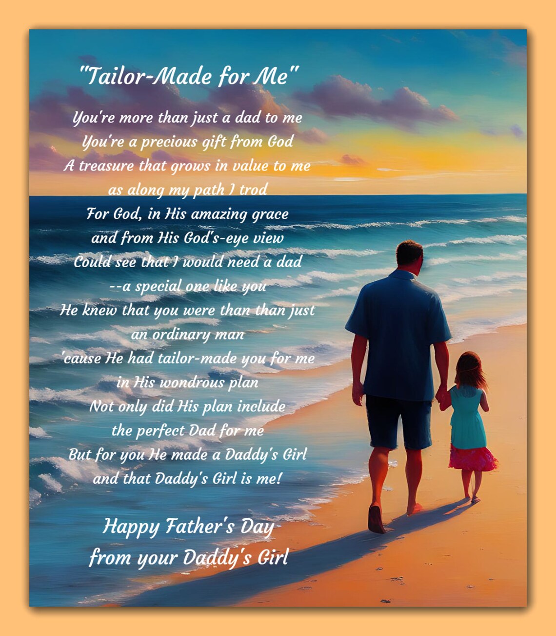Father's Day Poem Gift: Daddy's Girl Art (digital Download) - Etsy